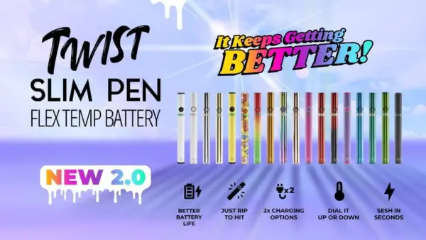 Twist Slim Pen 2.0 – 320 mAh Flex Temp Battery – Hi-Life Smoke Shop