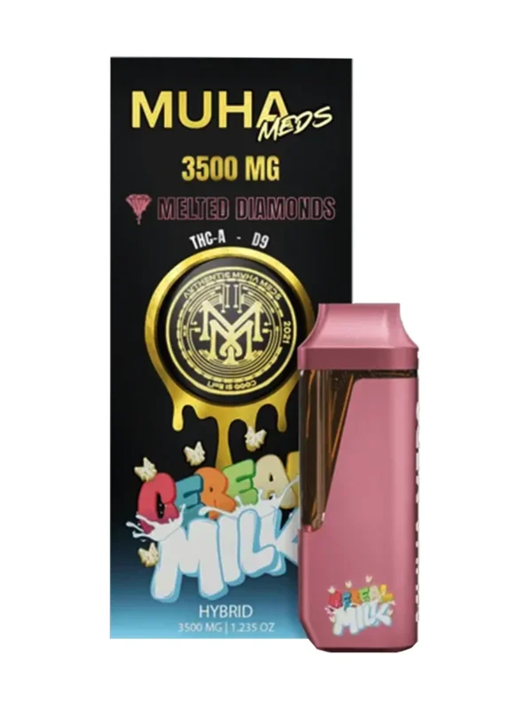 Muha Meds THC-A Delta-9 Melted Diamonds Disposable 3.5G {Cereal Milk ...